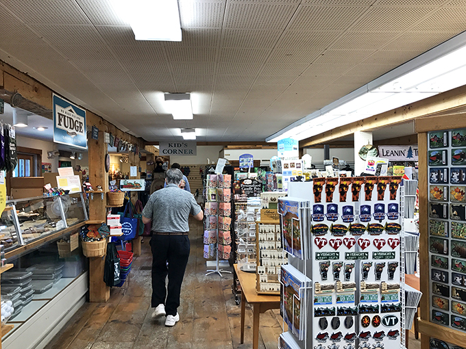 Souvenir central! From moose-themed knick-knacks to local treats, there's a piece of Vermont for every coffee table.