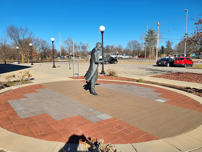 "Even when he's not on a giant wagon, Abe stands tall." This statue reminds us that Lincoln's legacy looms large in Illinois, both literally and figuratively.