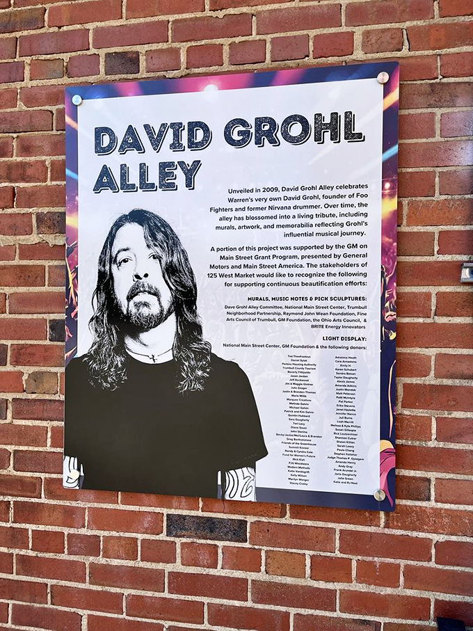 Read all about it! This sign tells the tale of how a small Ohio town became the epicenter of rock 'n' roll art.