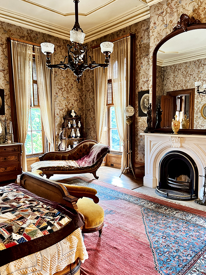 A fainting couch awaits beside a marble fireplace &ndash; perfect for when the drama of daily life becomes too much.