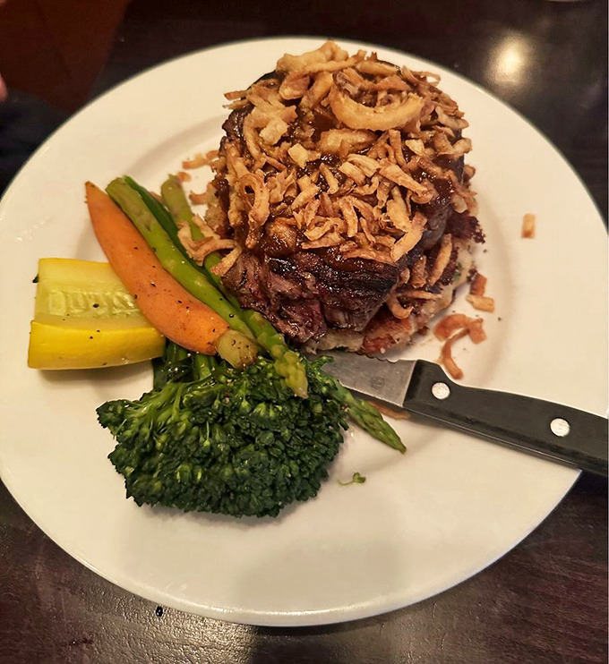 This beef tenderloin with crispy onions is what comfort food dreams are made of, perfectly paired with seasonal vegetables.