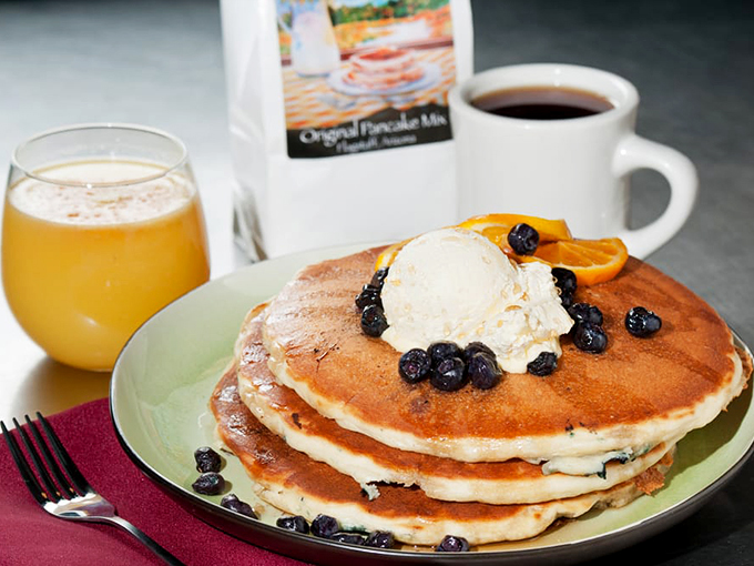 Pancakes so fluffy, they could double as pillows. These blueberry-studded beauties are what breakfast dreams are made of. Sorry, diet &ndash; you're sitting this one out.