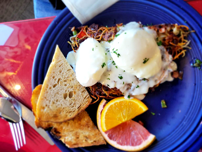Brisket hash: Where 'treat yourself' meets 'comfort food'. It's like a warm hug for your taste buds.