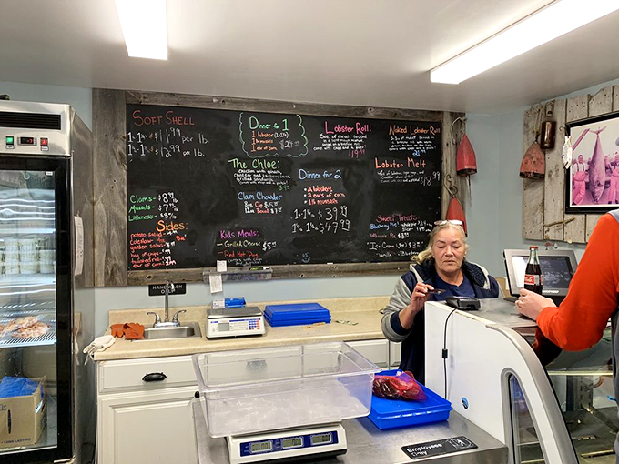 Where dreams come true! This counter is like the pearly gates of seafood heaven, guarded by friendly faces instead of St. Peter.