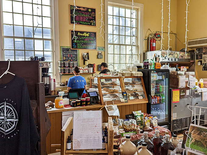 Culinary command center! Where coffee dreams and sandwich schemes come to life in delicious harmony.