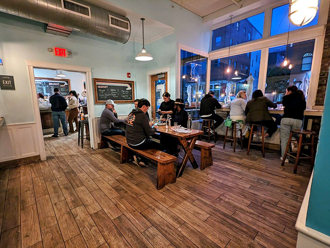 Happy diners, lively chatter, and the promise of great food. It's not just a meal; it's a celebration of all things seafood.