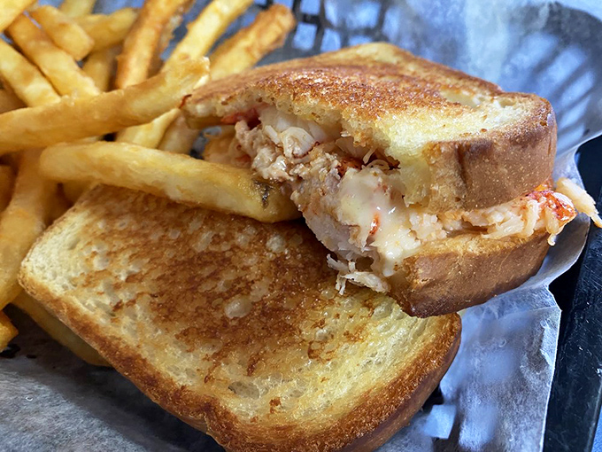 When grilled cheese meets lobster, magic happens. It's like comfort food got dressed up for a fancy night out.