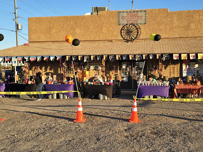 Trick or treat? At Wells Country Store, it's always a treat! Halloween brings out the playful side of this desert gem. 