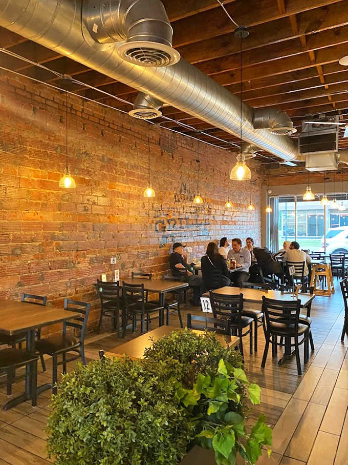 Where exposed ductwork meets warm lighting, creating a modern industrial vibe that somehow feels like home.