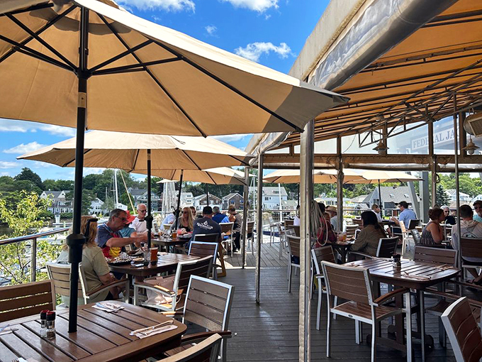 Alfresco dining with a side of vitamin sea. This outdoor deck is where you'll find the perfect blend of fresh air, good food, and Instagram-worthy views.