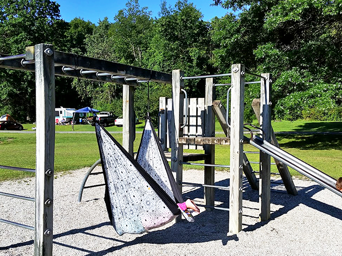 Jungle gym joys: Where kids can monkey around and parents can relive their playground glory days. Just remember, adulting means no line-cutting.
