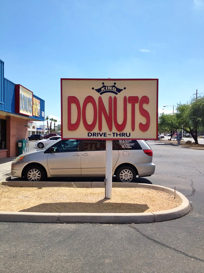 Like a desert oasis for sweet-seekers, this retro sign promises relief from ordinary breakfast blues.