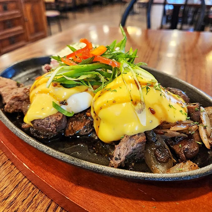 Steak for breakfast? Now we're talking! This hearty Benedict turns the most important meal of the day into a carnivore's delight.
