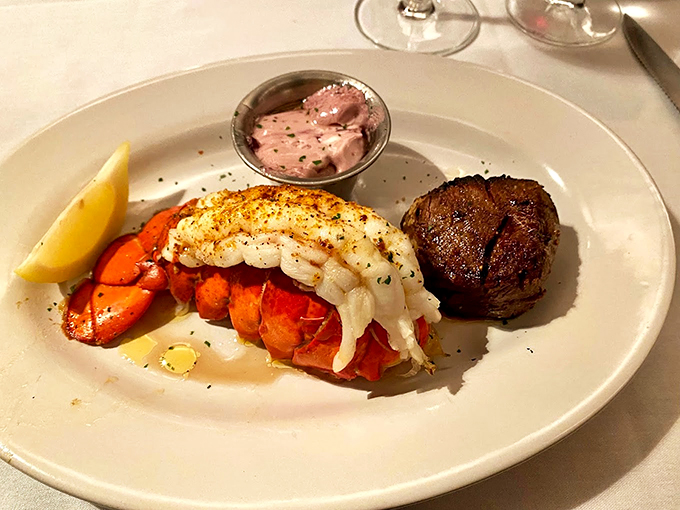 When surf meets turf, magic happens - this lobster tail and steak duo is basically dinner and a show. Photo credit: Matthew Coggins