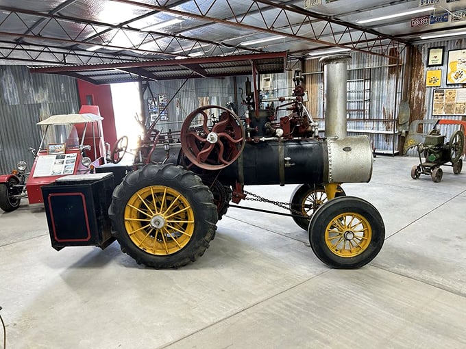 Holy smokes! This steam-powered behemoth looks ready to chug its way into the history books. All aboard the express train to Nostalgia Town!