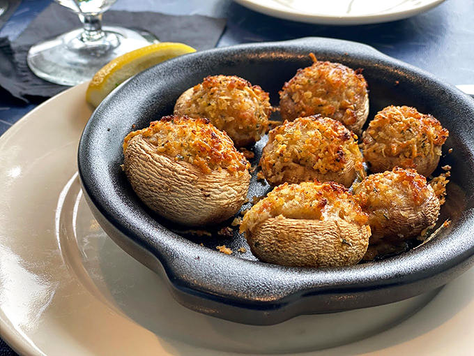These stuffed mushrooms look like they're competing for "Most Likely to Disappear First" at the table. Photo credit: Kausthob Das