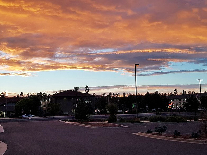 When the sun clocks out and paints the sky in shades of sherbet. Traffic jams never looked so good.