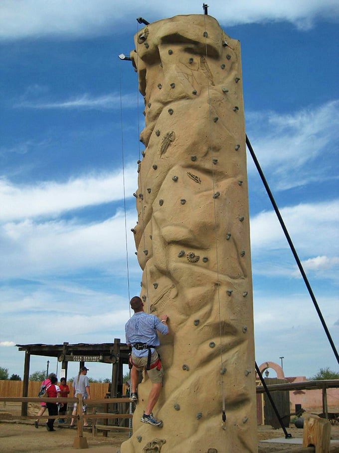 Who needs Everest when you've got this? This climbing wall is taller than a ten-gallon hat stack and twice as challenging.