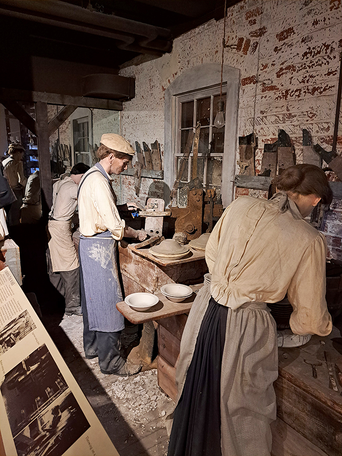 These hardworking "clay-borers" are more focused than a cat eyeing a mouse. Talk about bringing history to life!