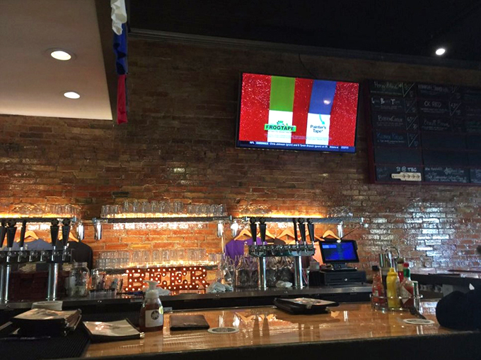 Sports on the big screen, brews on tap, and merch overhead - it's a trifecta of pub perfection.