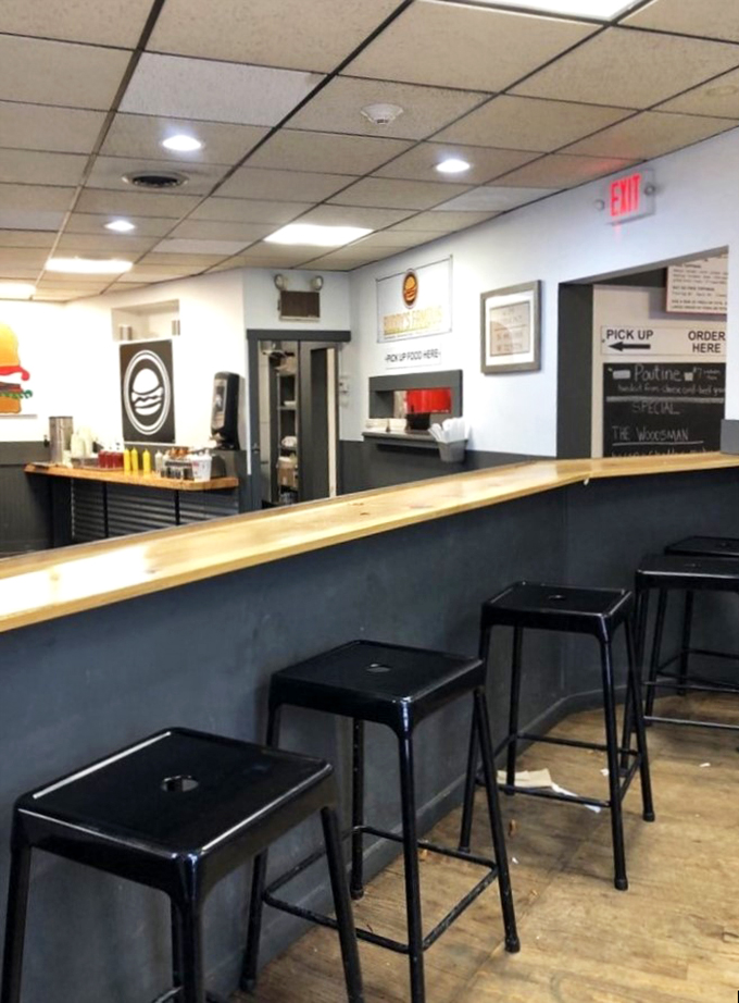 Pull up a stool and stay awhile! This sleek bar area is perfect for solo diners or those looking to make new friends over fries.