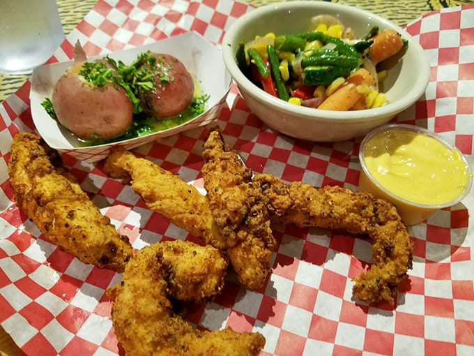 Who knew landlubbers could eat so well at a seafood joint? These chicken tenders are a crispy lifeline for picky eaters. 