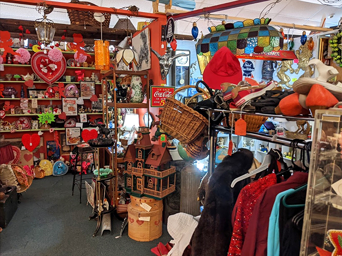 From flapper dresses to disco suits, this rack of vintage threads is a wearable history lesson. Go ahead, try on a different era!