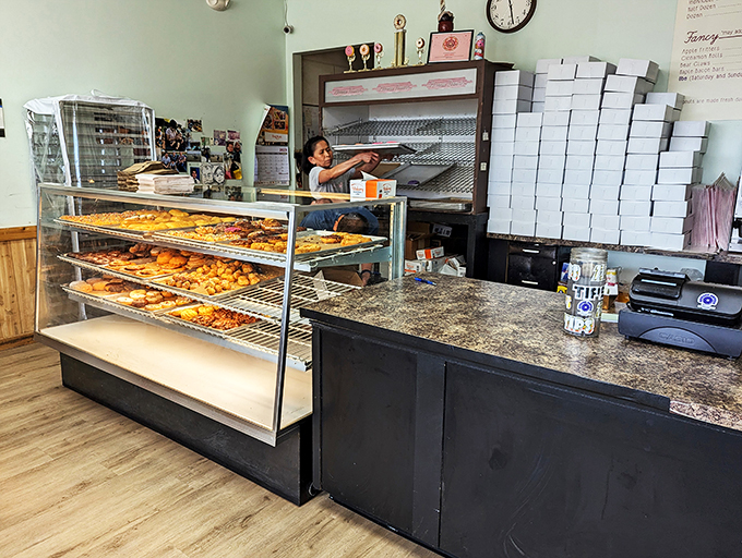 Service with a smile and a side of sprinkles. The friendly folks behind this counter are the unsung heroes of your breakfast bliss.