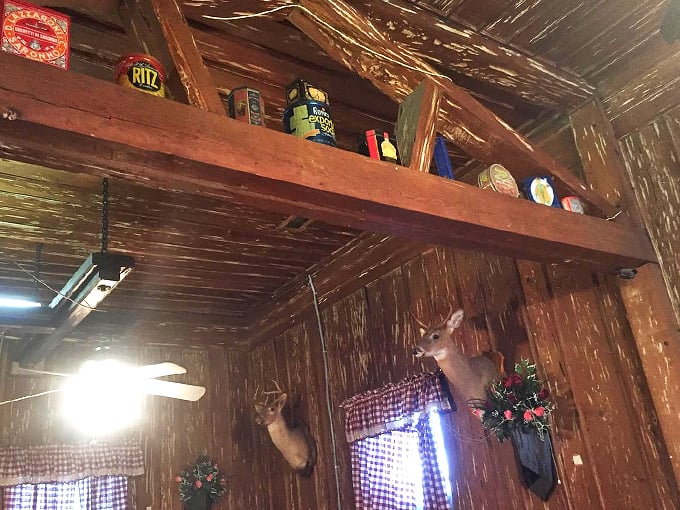 Part hunting lodge, part grandma's kitchen - this decor is a quirky trip down memory lane that'll make you feel right at home.