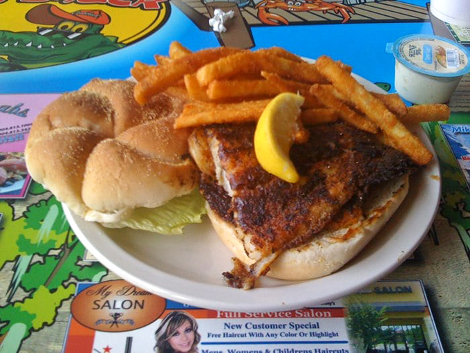 The famous fish sandwich in all its glory. It's not just a meal, it's a fin-tastic voyage for your taste buds.