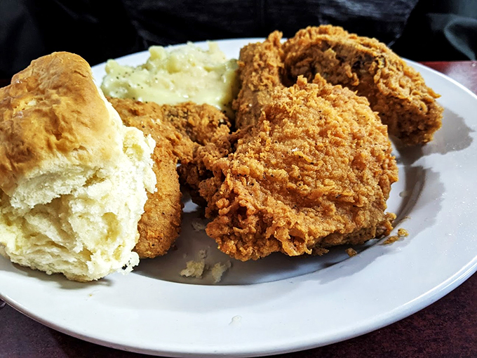 Colonel Sanders, watch out! This golden-brown masterpiece is so crispy, you might need earplugs just to take a bite.