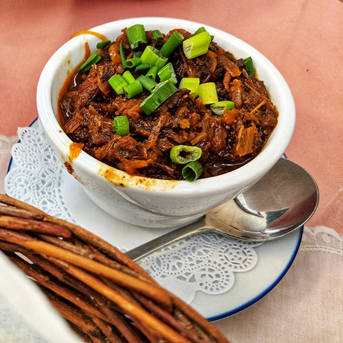 Hunter's stew: where comfort food meets wilderness adventure. It's like a bear hug in a bowl, minus the actual bear. Photo credit: kimberly mays