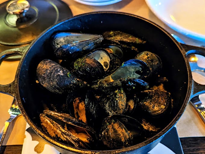 Mussels, oh my! These little ocean gems are steamed to perfection, ready to transport your taste buds to a seaside caf&eacute; in the Mediterranean.