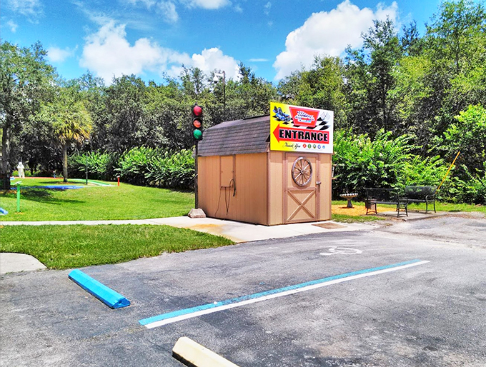 Grand Central Station of fun! This quaint entrance is your gateway to a world of family-friendly thrills and spills.