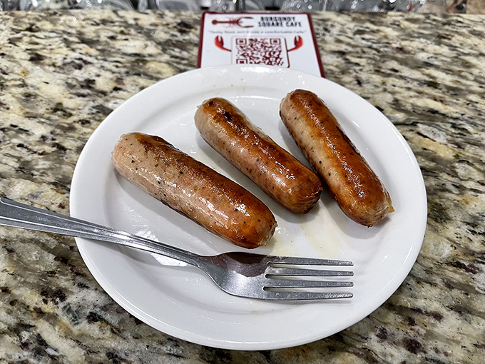 These perfectly grilled sausages are ready for their close-up &ndash; breakfast's supporting actors stealing the show.