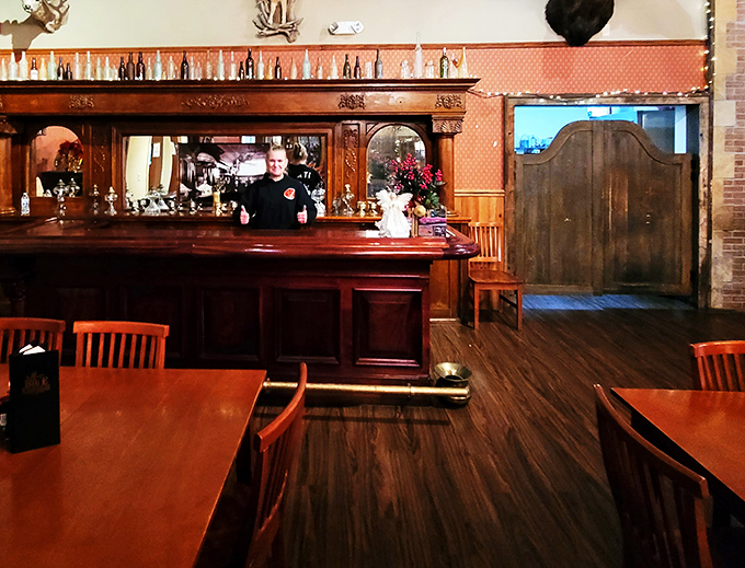 Behind every great meal is a great bartender. This friendly face is ready to pour you a drink that'll make you forget all about that long day on the trail.