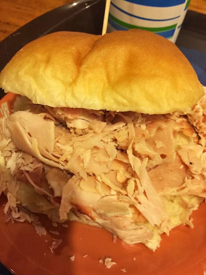 The Everest of sandwiches! This towering turkey triumph is what sandwich dreams are made of.