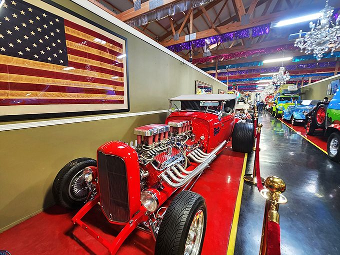 Stars and stripes and serious horsepower! This all-American hot rod salutes the spirit of innovation that put the 'muscle' in muscle cars.