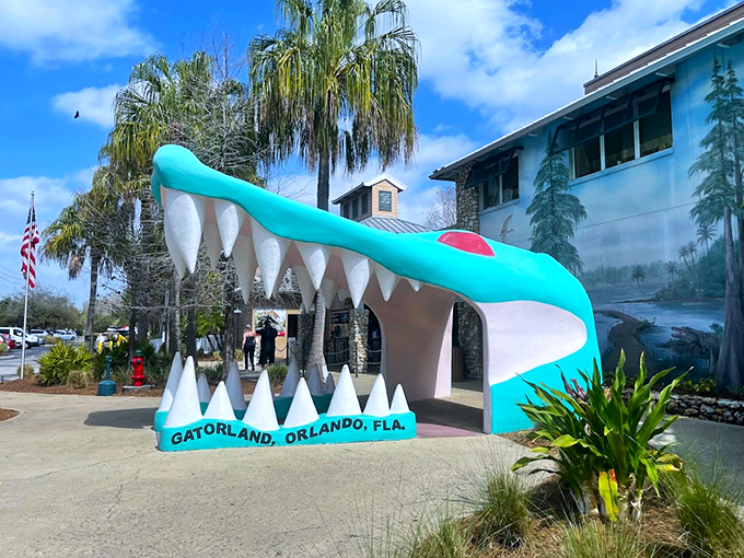 Where teeth meet theme park! It's Jurassic Park's less bitey, more quirky cousin&mdash;gator wrestling included.