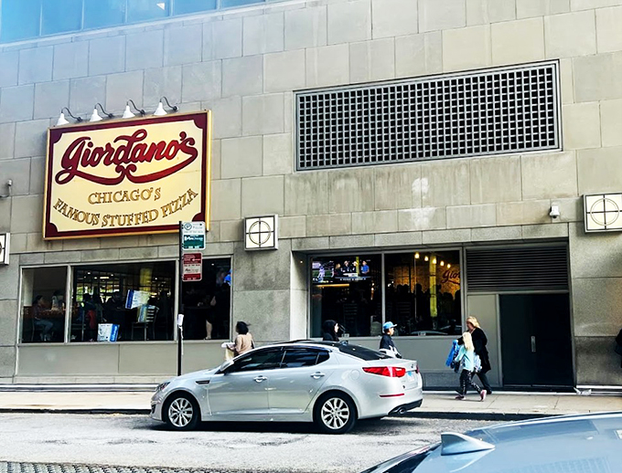 Giordano's: Where the sign is almost as iconic as the pizza. It's like the Hollywood sign, but you can eat what's inside.
