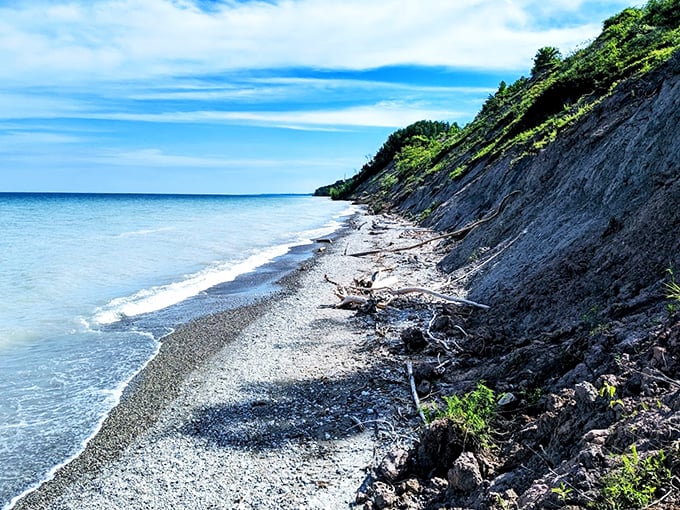 Lake Michigan meets Wisconsin in dramatic fashion, with towering bluffs overlooking endless blue horizons.