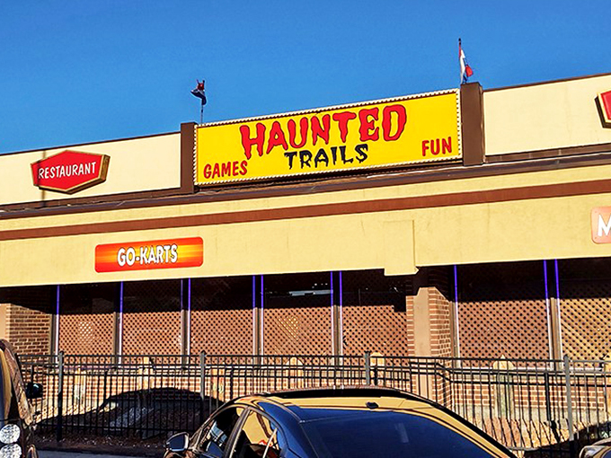 Mini-golf meets monster mash at Haunted Trails. Just remember: that werewolf can't actually help you with your putt.