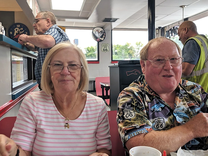 Happy campers indeed! These folks know the secret to joy: good company and even better comfort food.