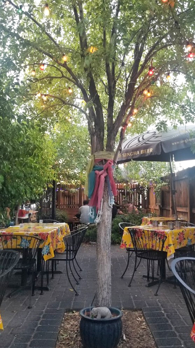 Dine under the stars (and string lights) in this enchanted outdoor oasis. It's like a Thai night market, minus the jet lag.