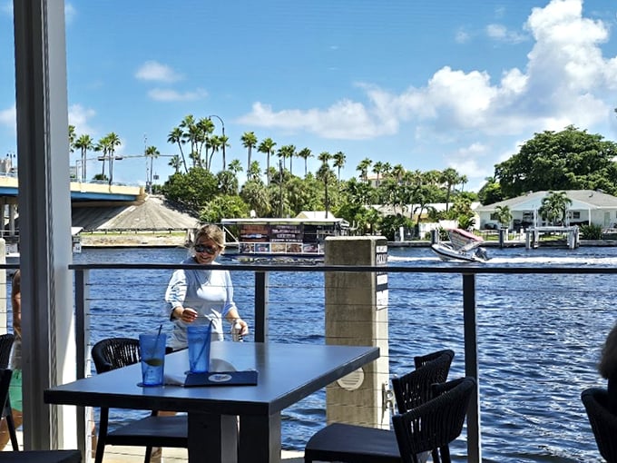 Who needs an ocean view when you've got... wait, is that an ocean view? Lester's outdoor seating: where food meets Florida's finest scenery.