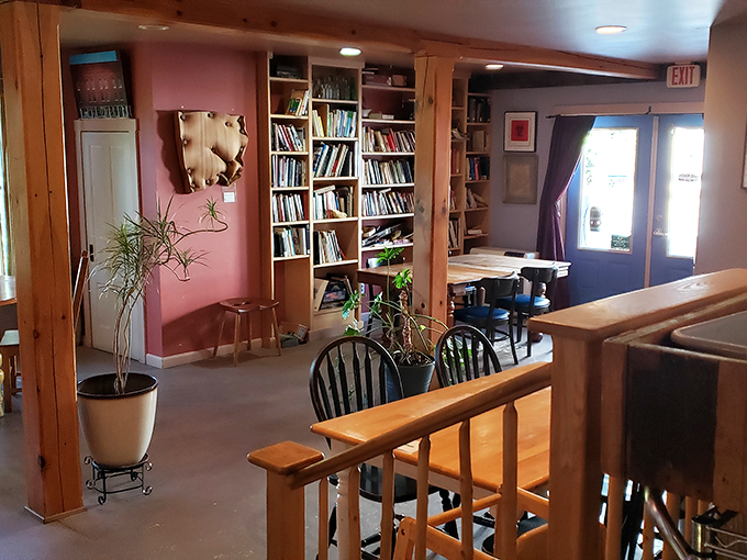 Books, plants, and cozy nooks - oh my! This corner is begging you to curl up with a good read and forget about the outside world for a while.