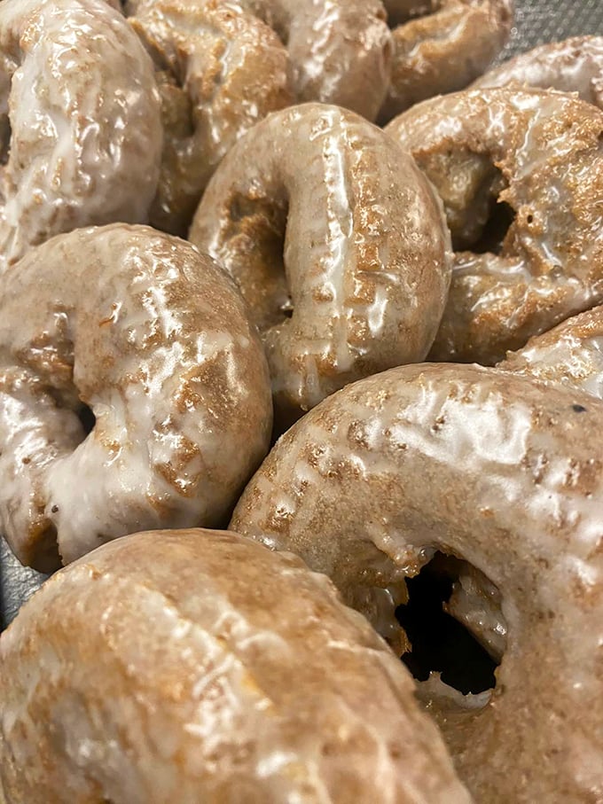 Blueberry glazed donuts that'd make Paul Bunyan trade in his axe for a dozen. These purple-hued rings are a berry lover's dream come true.