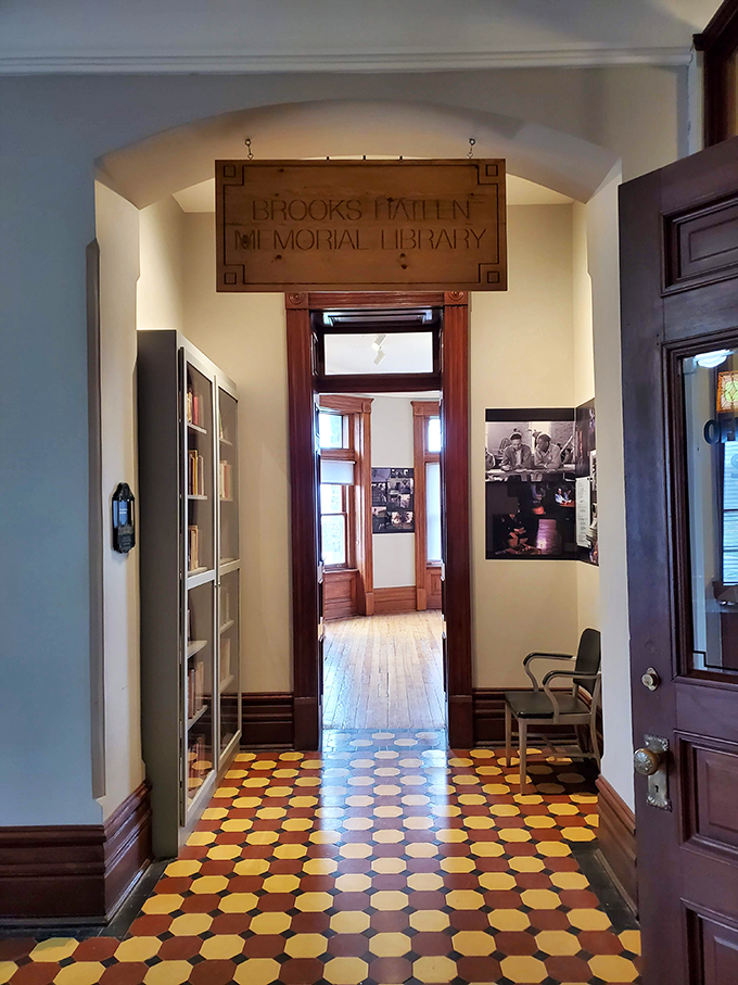 Step into the Brooks Hatlen Memorial Library, where dreams of freedom were born between the pages of dusty books.