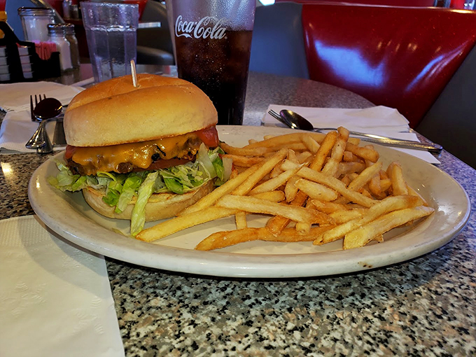 This classic burger and fries combo is what your diet cheat day has been dreaming about all week. Photo credit: O king