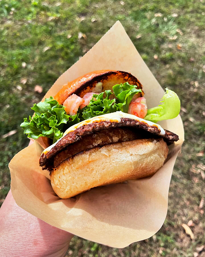 Land meets sea in this Maine masterpiece, where burger and seafood create the perfect coastal harmony.